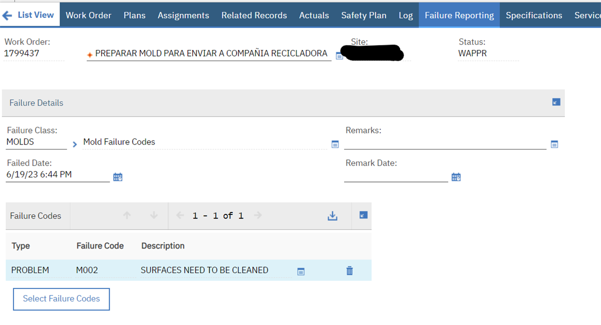 Drill down on Failure Codes | Maximo Open Forum
